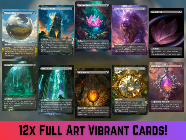 Mana Rocks MTG Fantasy Style Set of 10 Mana Rocks 2 Bonus Card Unique ...