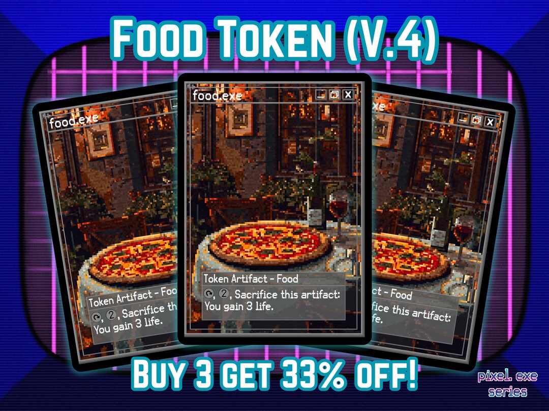Food V.4 Token - Retro 8bit Pixel Art - Buy 3 Get 33% Discount - Full Art Custom Magic Proxies ...