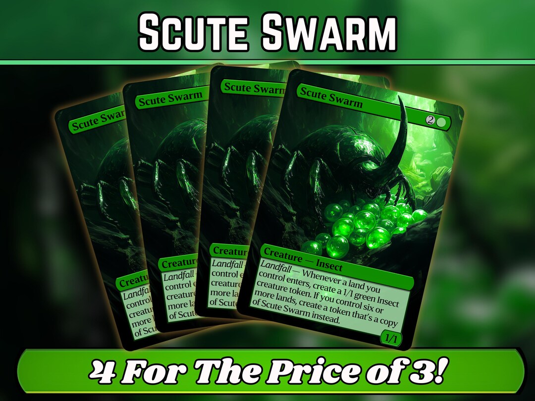 Scute Swarm - Proxy - Custom Fantasy Art Series - Full-art Custom Proxies - Great Gift Commander ...