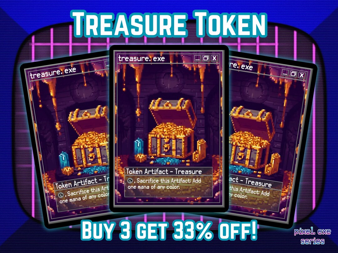 Treasure Token - Retro 8bit Pixel Art - Buy 3 Get 33% Discount - Full ...