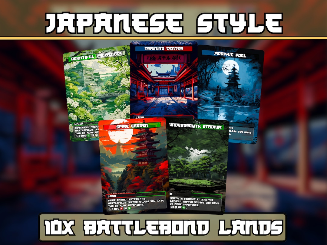 Battlebond Lands - Japanese Style Bond Lands Set of 10 - Unique Full ...