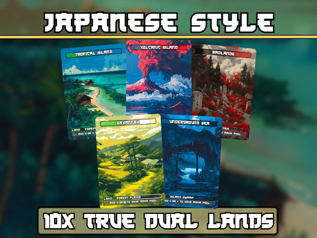 True Dual Lands - Japanese Style Dual Lands Set of 10 - Unique Full-art ...