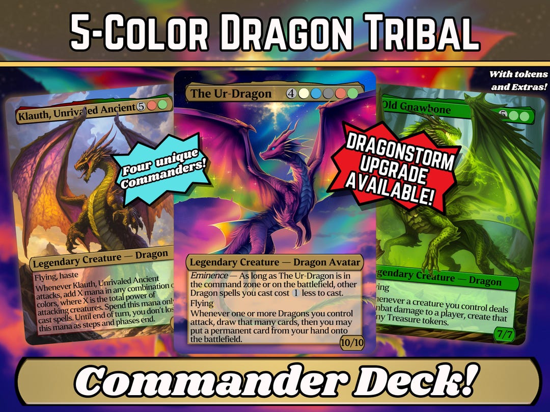Dragon Tribal Commander Deck - Proxy - 4 Possible Commanders - 5 Colors ...
