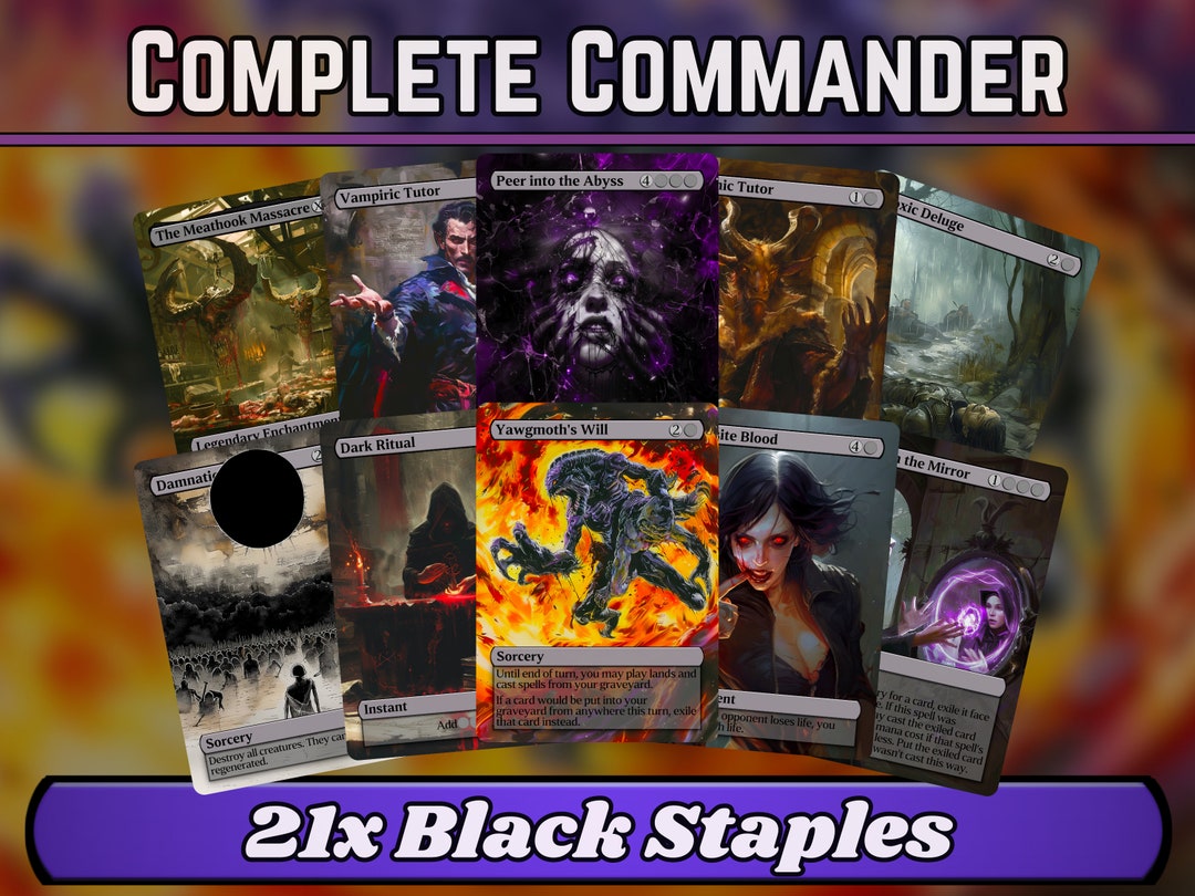 Black Commander Staples Complete Bundle - Set of 20 + 1 Black Cards ...