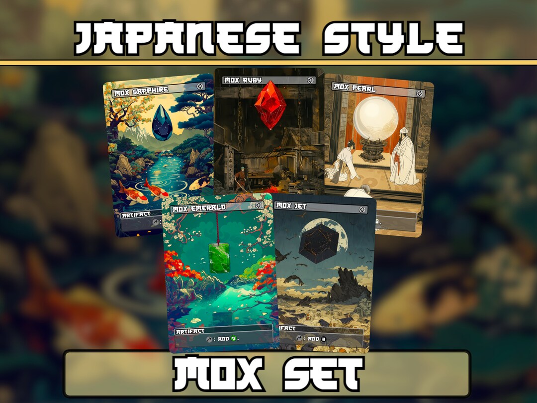 Mox Set - Proxy - Japanese Style - Pearl Sapphire Jet Ruby Emerald - Full-art Custom Proxies ...