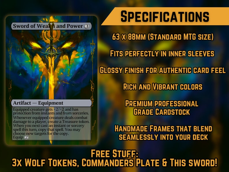 Paquete de grapas de Commander Swords: ¡conjunto de 10 + 1 cartas de ...