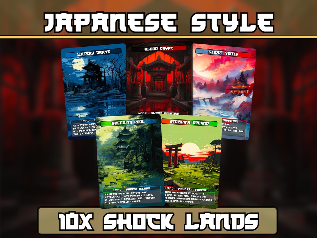 Shock Lands - Japanese Style Shock Lands Set of 10 - Unique Full-art ...