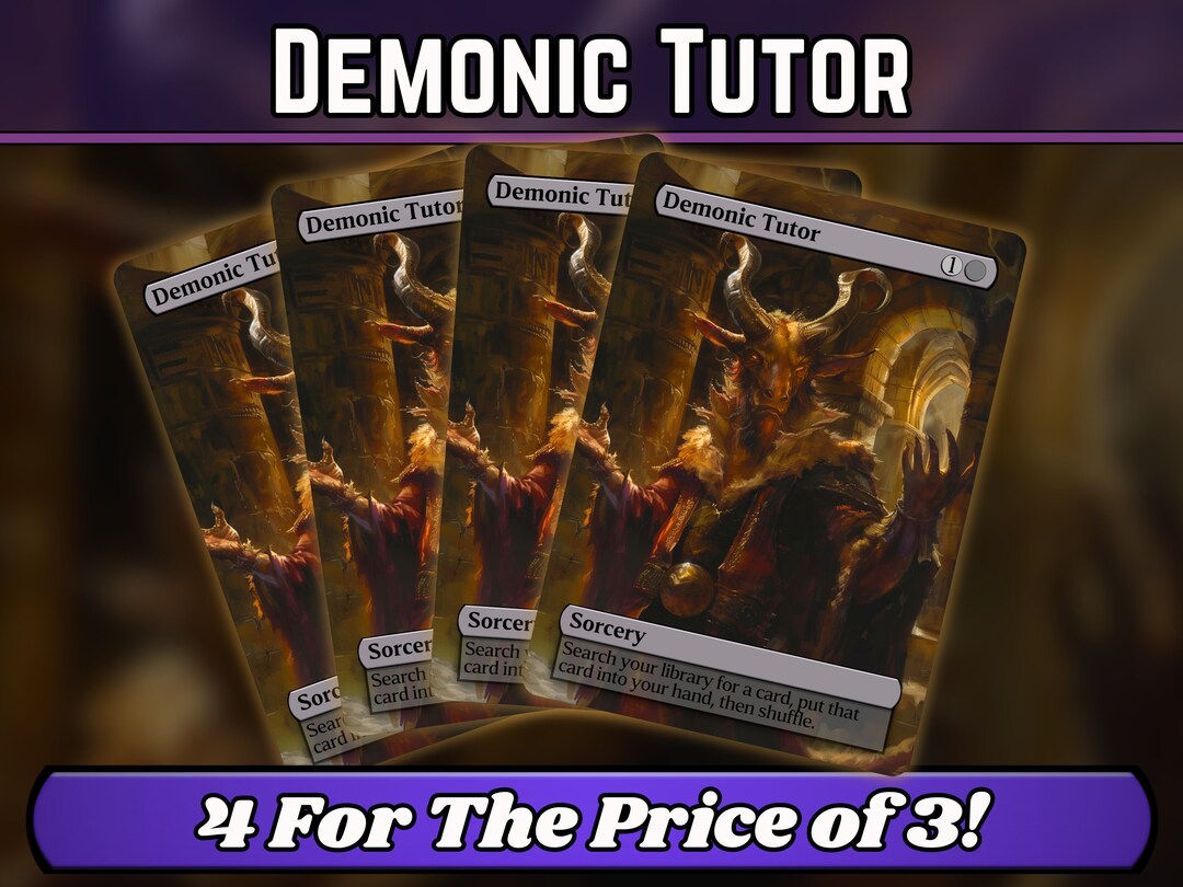 Demonic Tutor - Proxy - Custom Magic Fantasy Art Series - Full-art ...