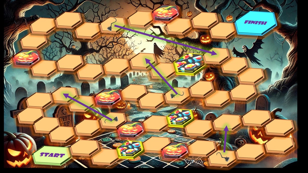 Editable Halloween Gameboard Template Powerpoint Presentation - Etsy