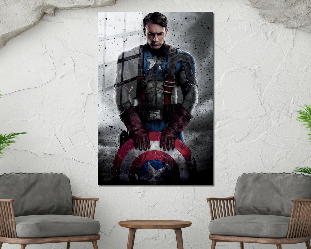 Tempered Glass Wall Art, Captain America Wall Art, Decorative Wall ...