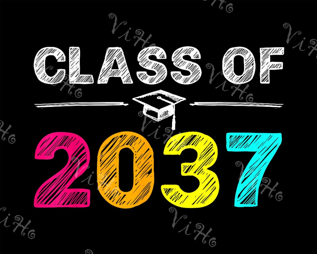 Class of 2037 Grow With Me First Day of School Graduation Png, Back to ...