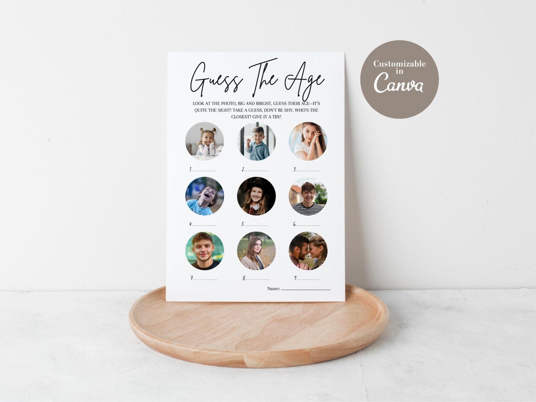 Wedding Table Games: Guess the Age – A Fun Wedding Puzzle! Perfect ...