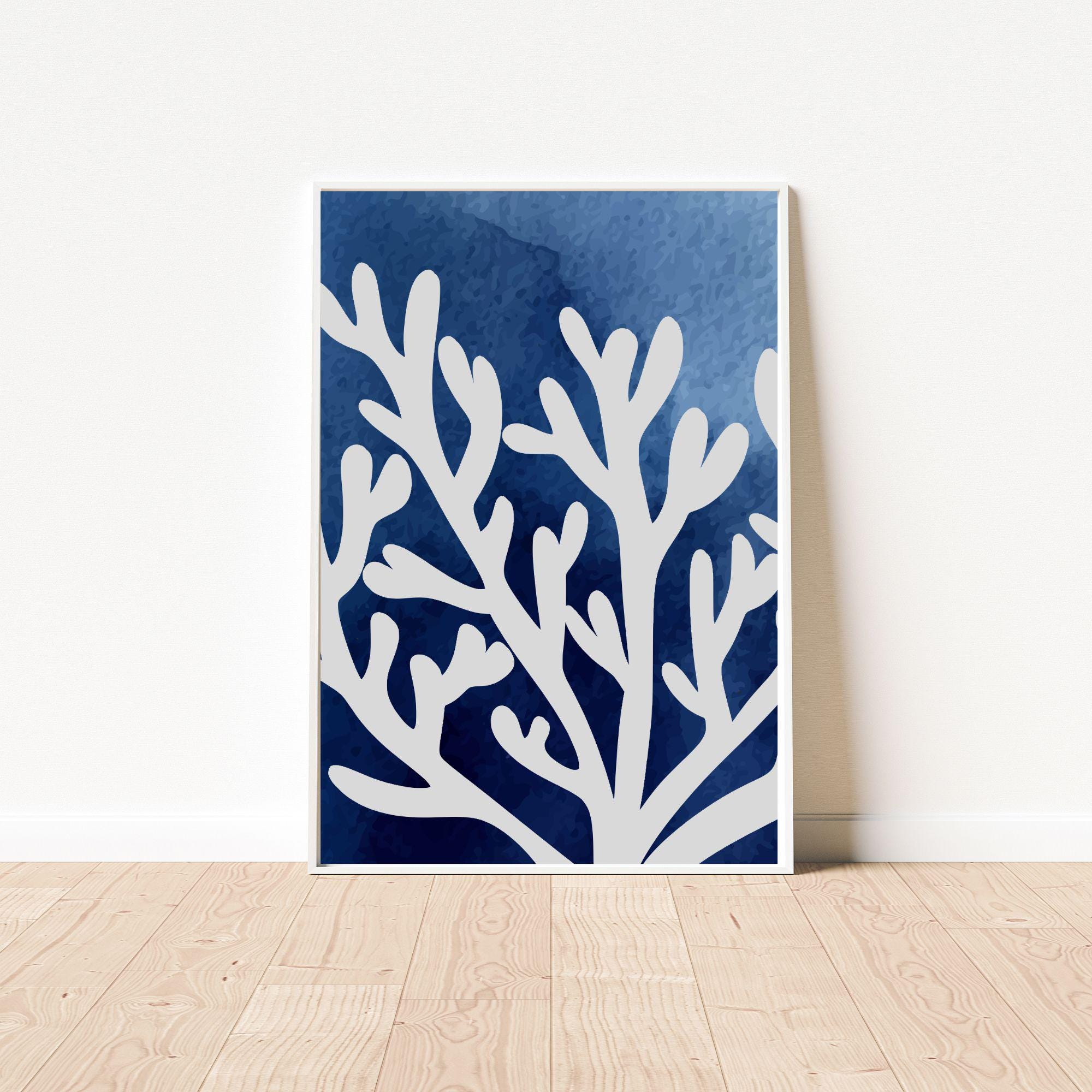 Coral Reef Art Poster Minimalist Underwater Wall Art for Home Decor ...