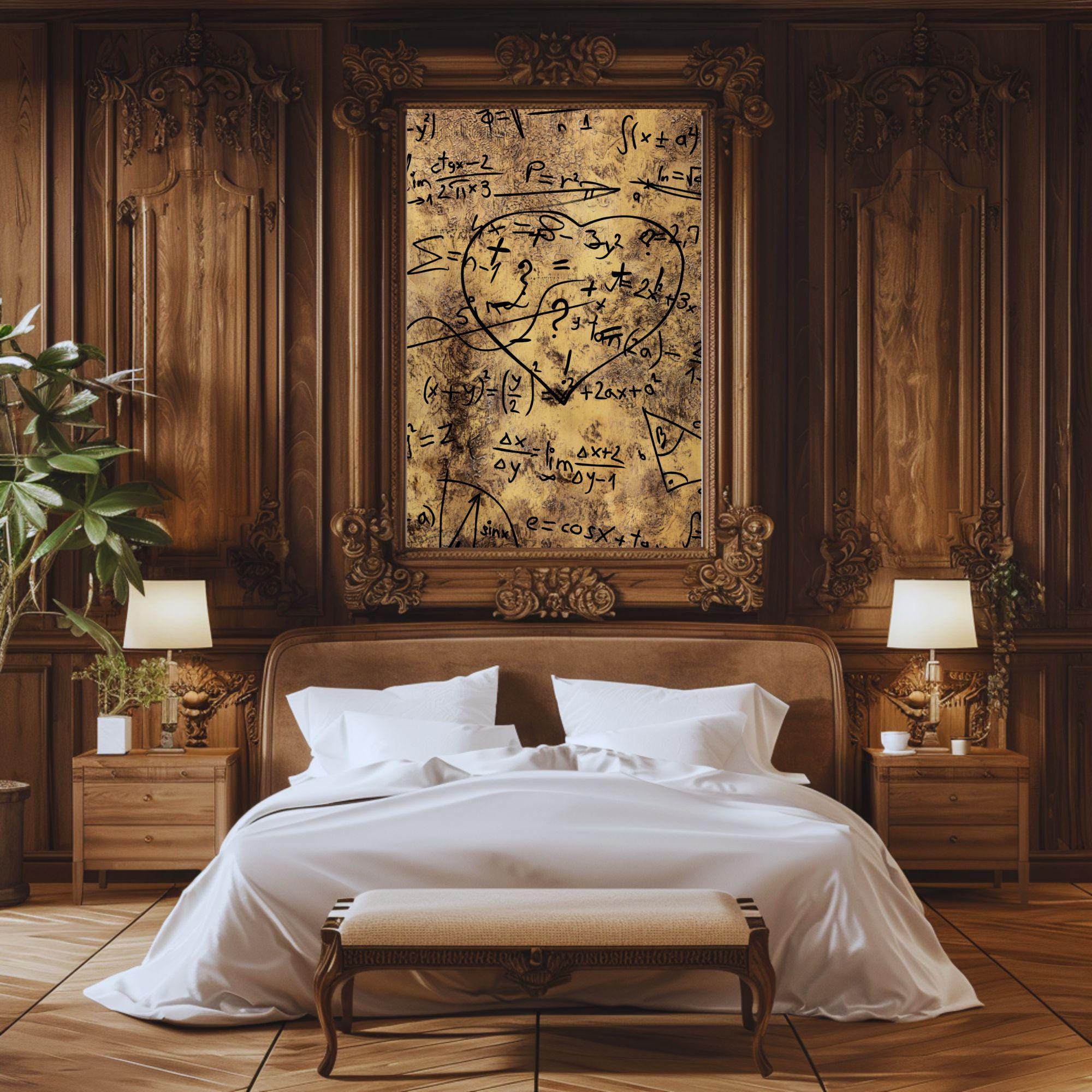 Vintage Inspired Math Formulas Artwork Wall Canvas Mathematics Themed ...