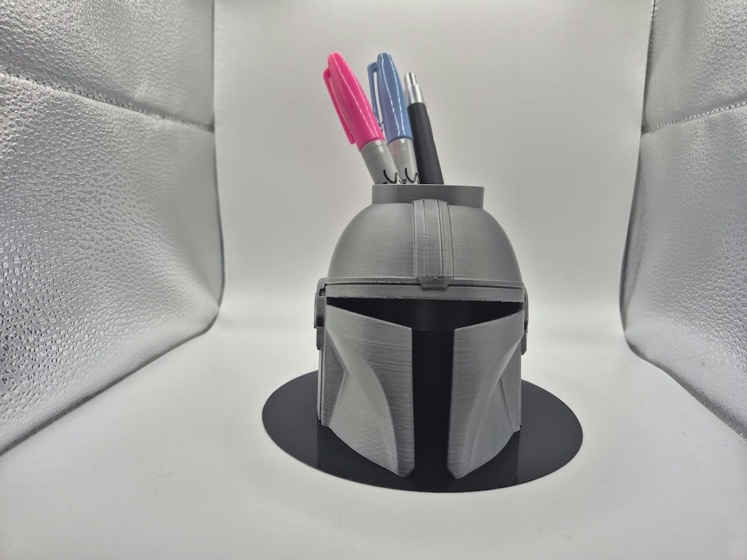 Mandalorian Star Wars Inspired Helmet Pen Pot,make-up Brush Holder ...
