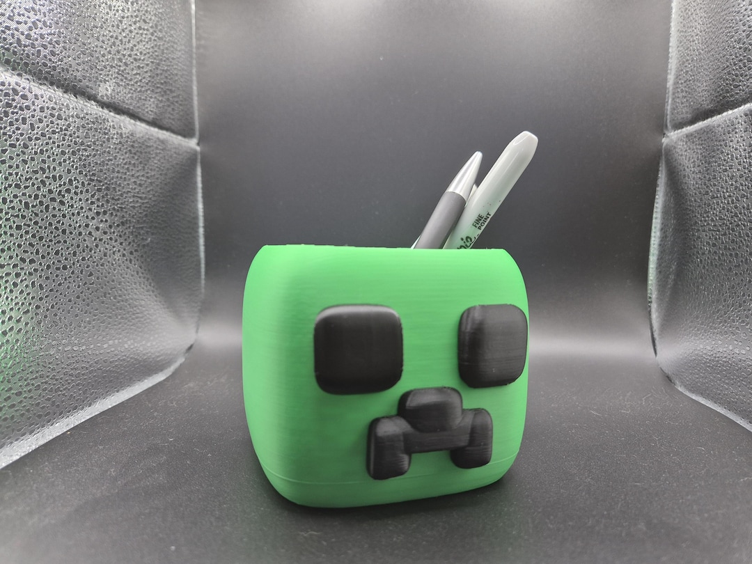 Minecraft Inspired Creeper Penpot, Desk Organizer, Desk Tidy, Make-up ...