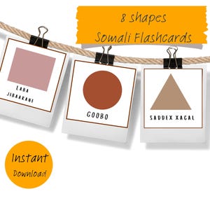Flash Cards, Somali, Learn 2D Shapes, Homeschool Printable Flashcards ...