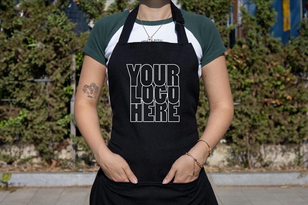 Custom Logo Apron, Personalized Apron, Kitchen Apron, Customizable ...