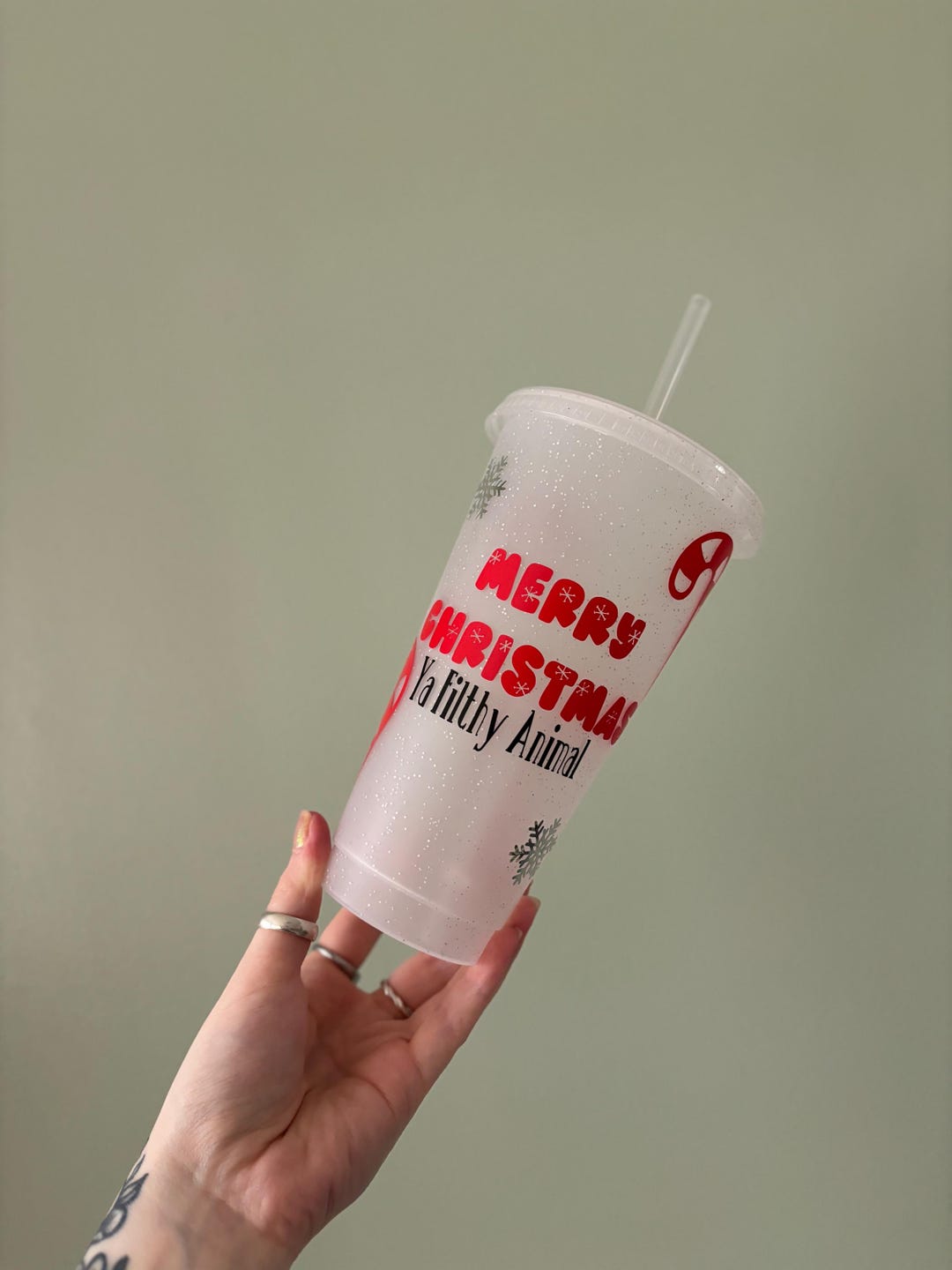 Candy Cane Home Alone Cup, Plastic Tumbler Straw 24oz, Made to Order ...