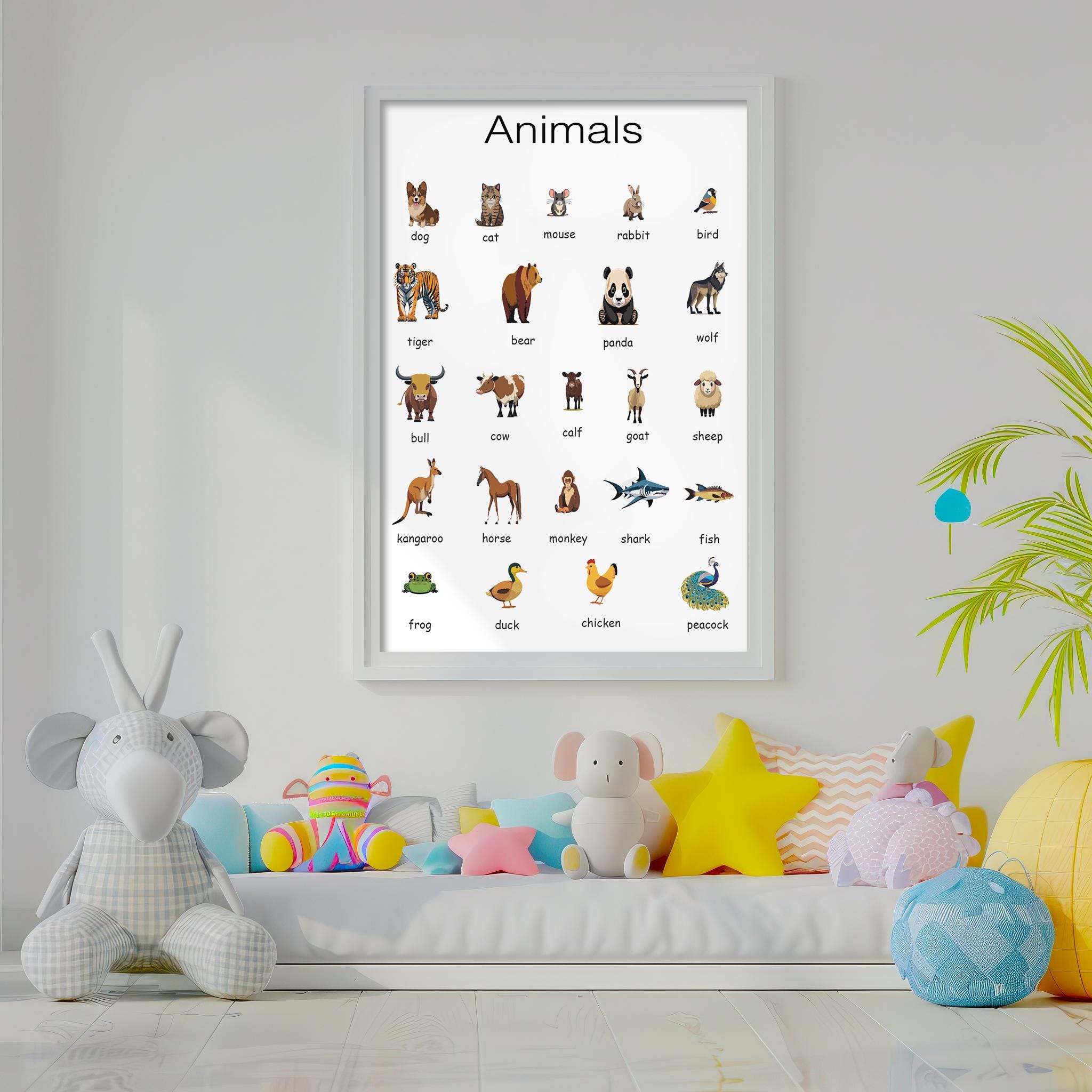 Animals Posters, School Printables, Animals Nursery Poster, Classroom ...