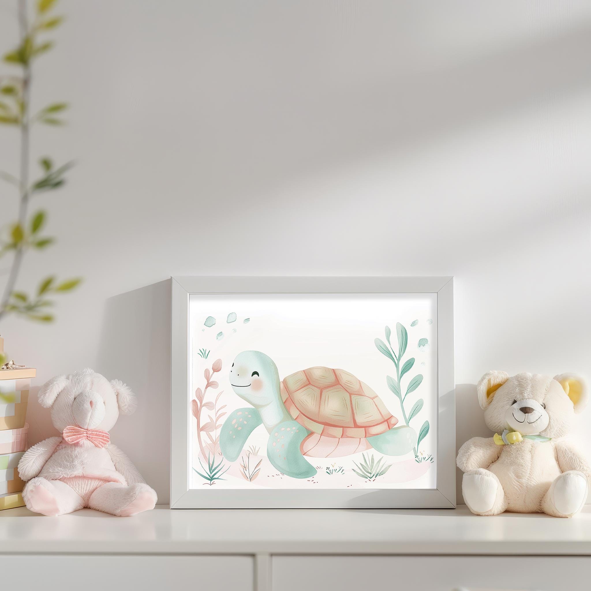 Turtle Nursery Wall Art, Digital Download, Turtle Poster, Kids Room ...