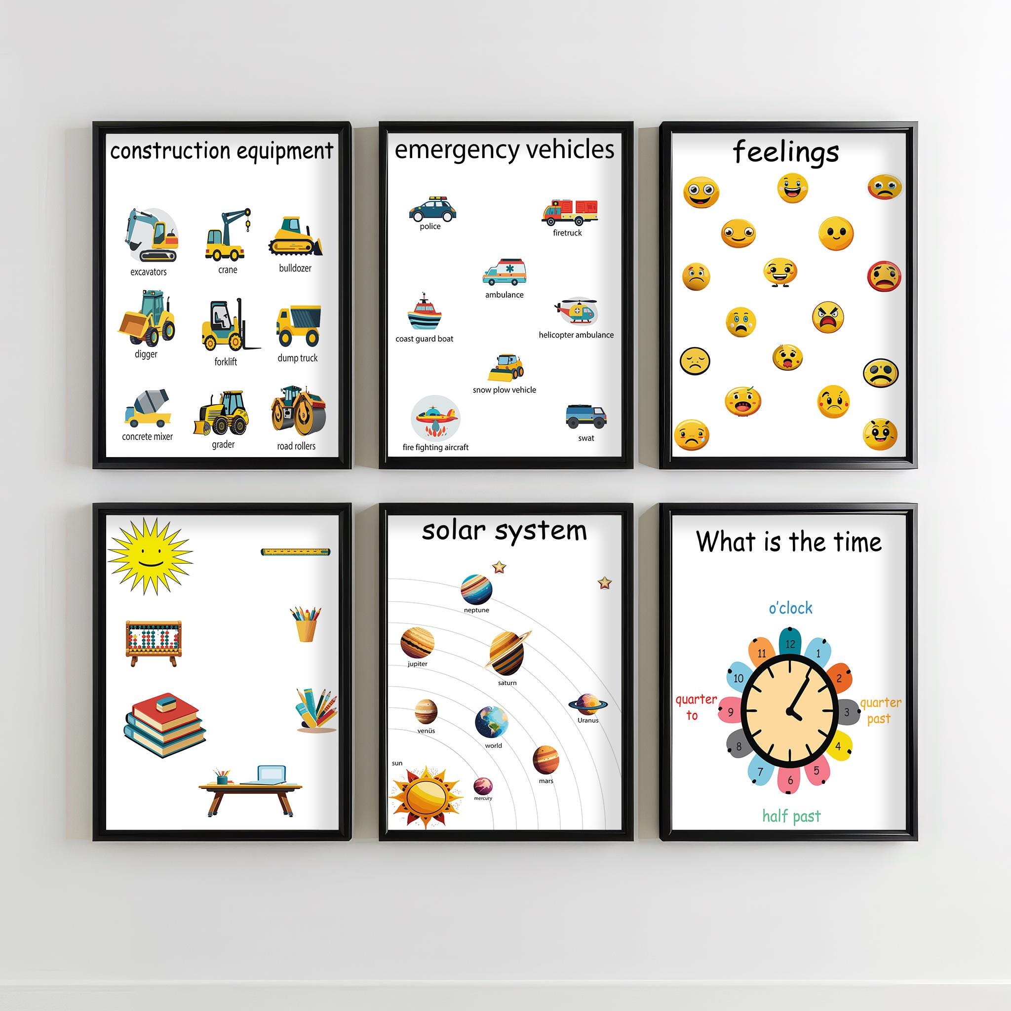 57 Set of Educational Posters, School Printables, Alphabet Poster ...