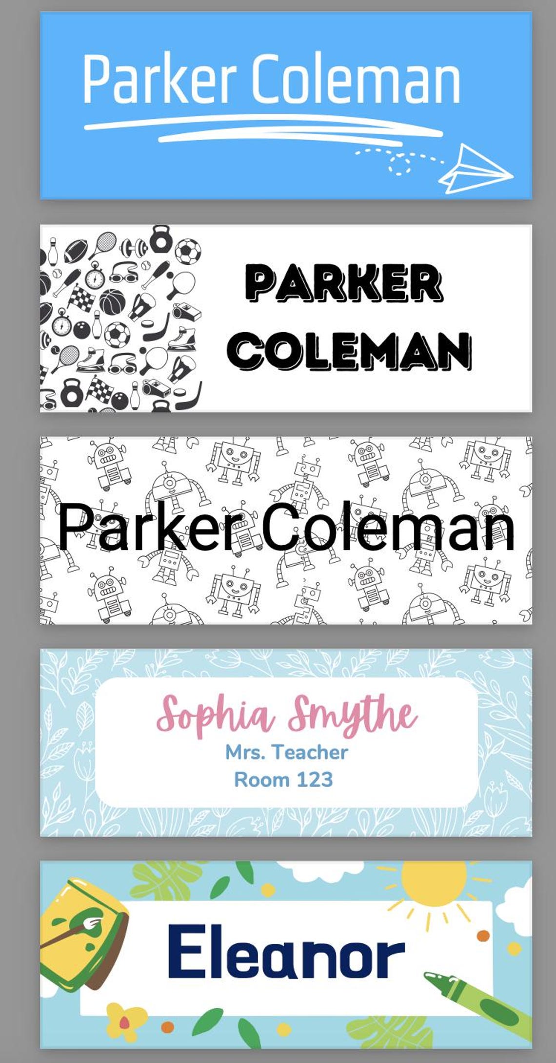 Editable School Supply Labels for Kids and Classroom | Canva | Avery ...