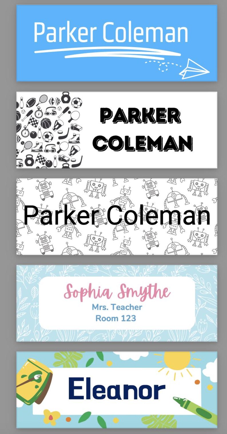 Editable School Supply Labels for Kids and Classroom | Canva | Avery ...
