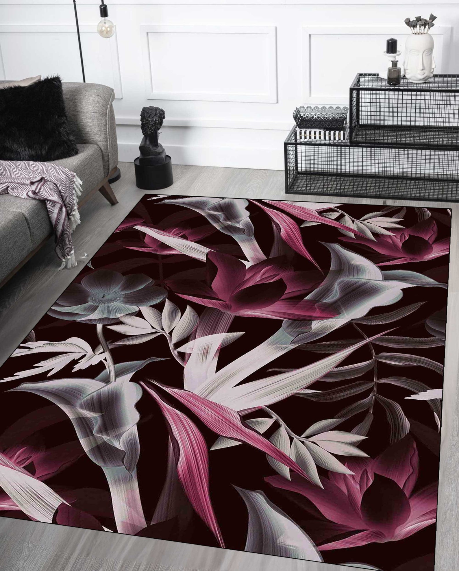 Floral Area Rug: Vintage Botanical Paradise, Modern Decor - Etsy