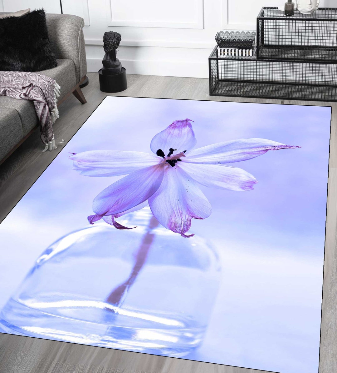 Tropical Flowers and Leaves Vintage,botanical Paradise Rug,flowers Area ...