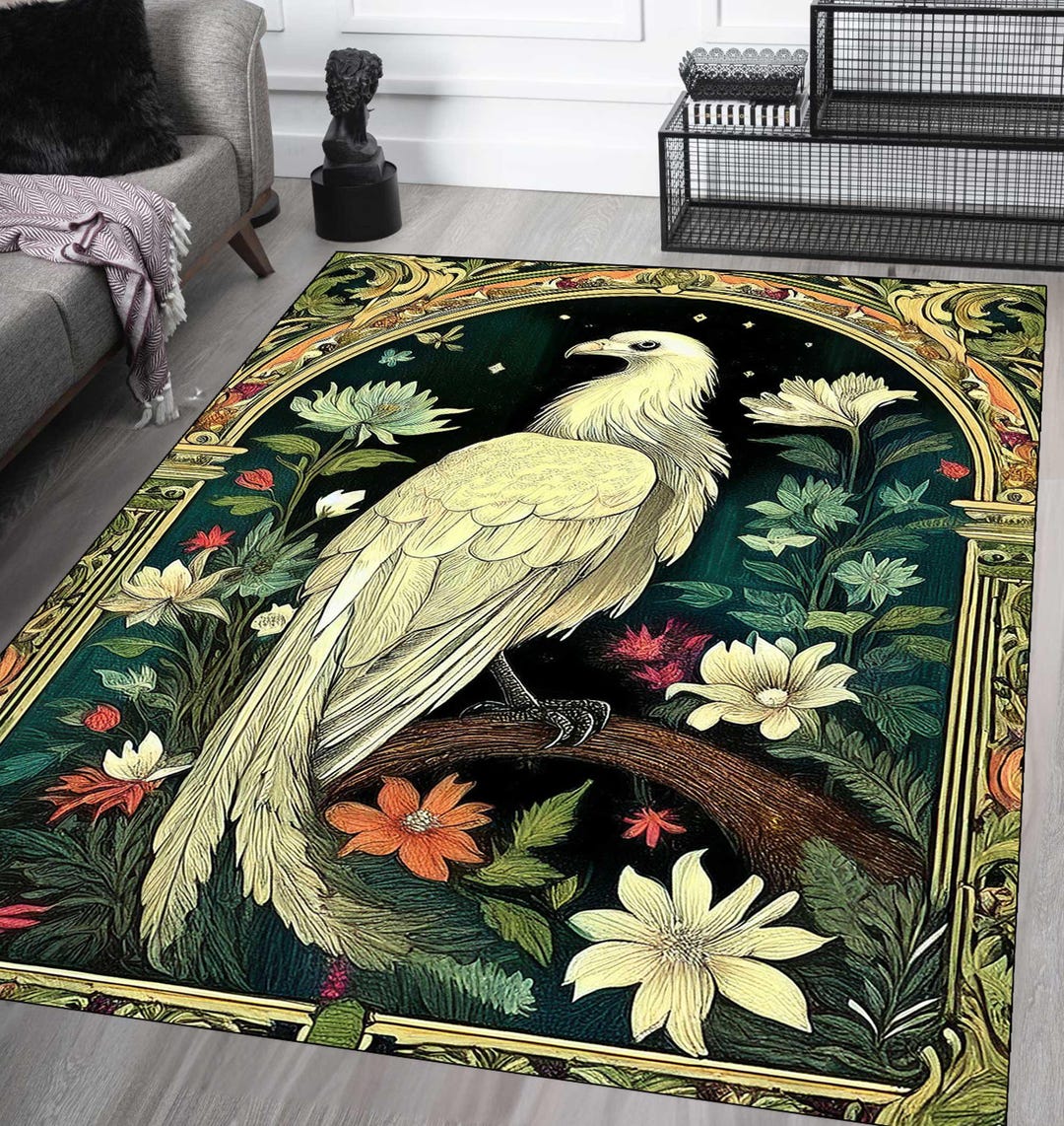 Flying Bird Tree of Life,rustic Beetle Area Rug,gothic Decor,vibrant ...