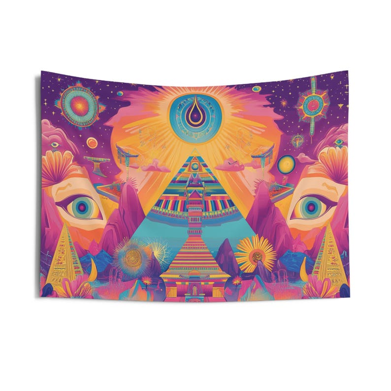 Egyptian Sunburst Tapestry Psychedelic Aesthetic, Trip Lover Gift ...