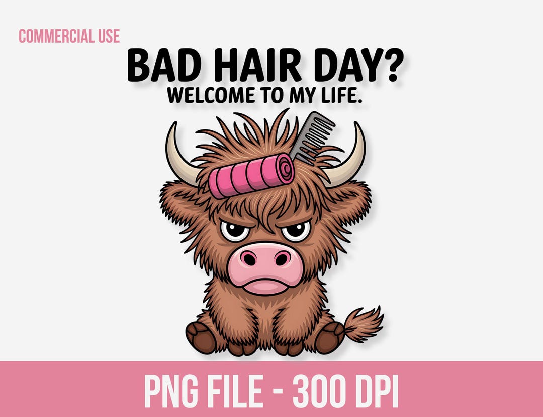 Grumpy Highland Cow Png, Cranky Coffee Lover Png, Fluffy Cow Grumpy ...