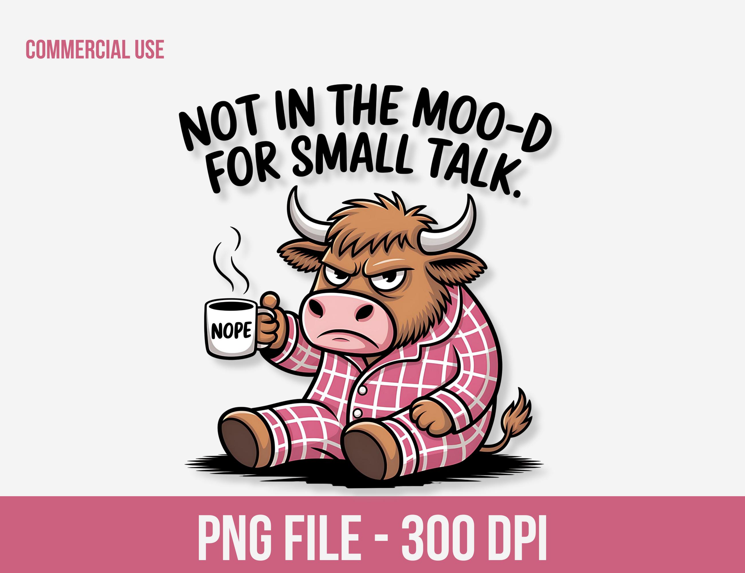 Grumpy Highland Cow Png, Cranky Coffee Lover Png, Fluffy Cow Grumpy ...
