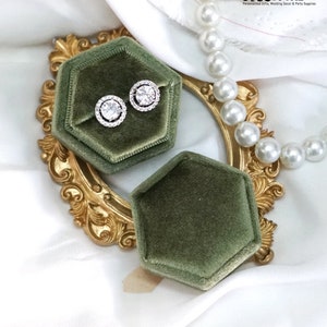 Velvet Ring Box, Wedding Ring Box, Ring Bearer Box, Engagement Ring Box ...