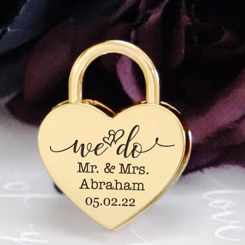 Wedding Lock Padlock With Key Heart Lock Love Lock Custom - Etsy