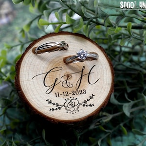 Tree Stump Wedding Ring Box, Tree Stump Ring Bearer Box, Double ...