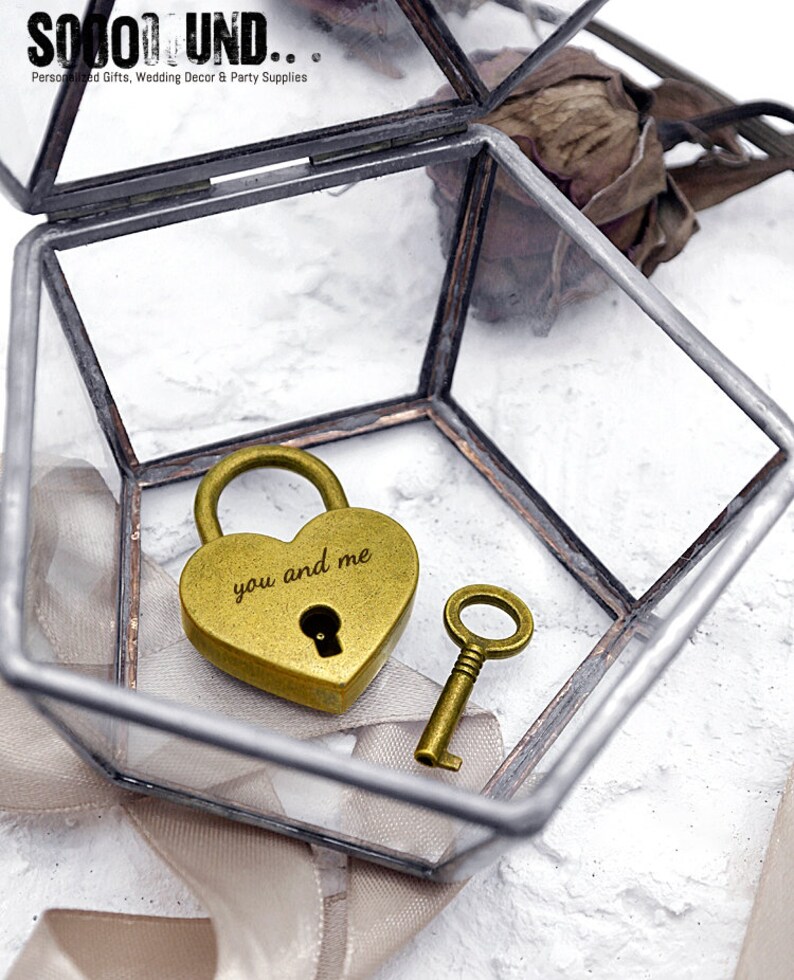Wedding Lock Padlock With Key Heart Lock Love Lock Custom - Etsy