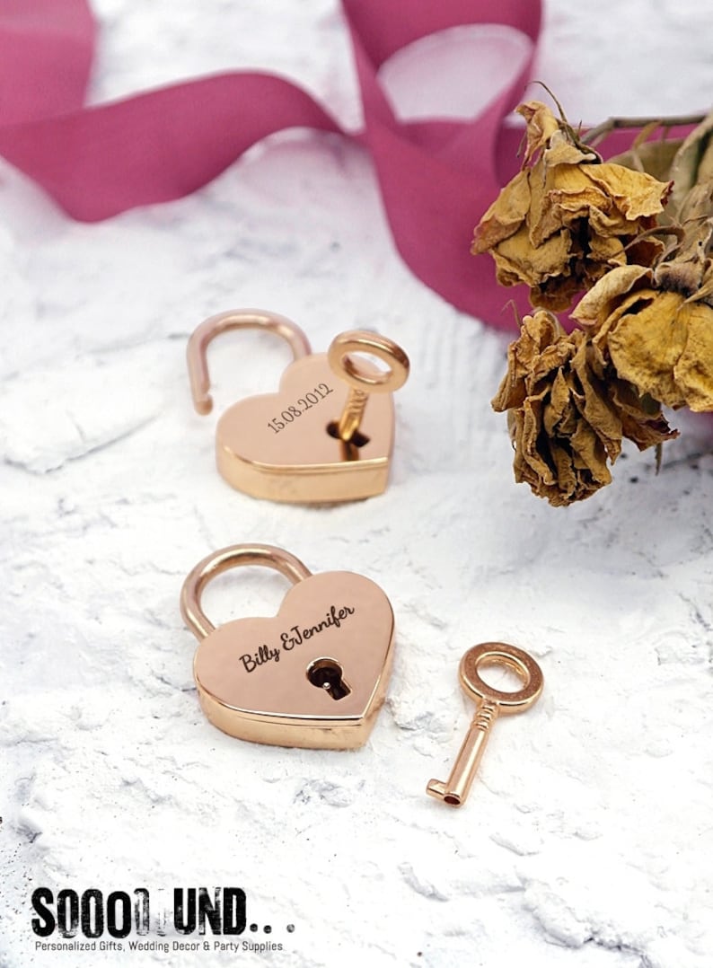 Wedding Lock Padlock With Key Heart Lock Love Lock Custom - Etsy