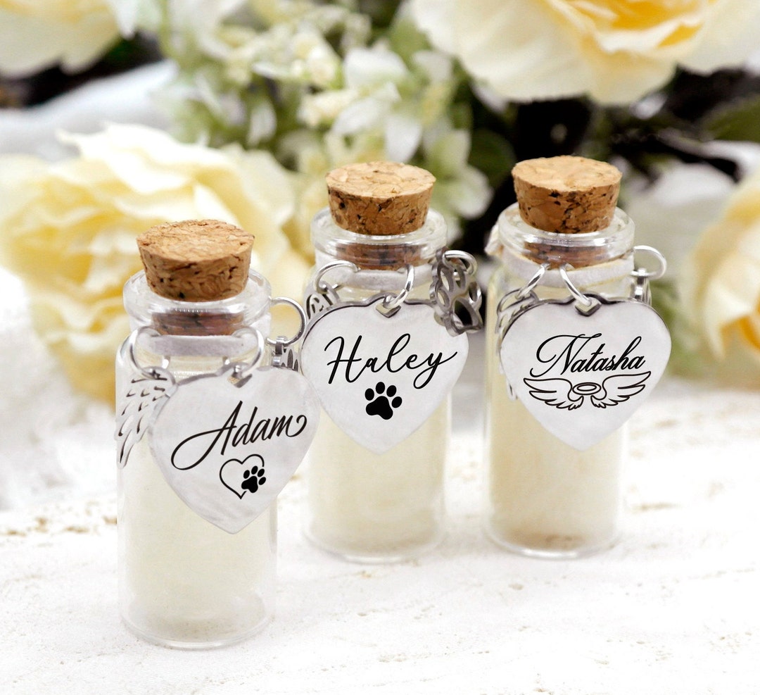 Pet Fur Keepsake Jar With Portrait, Custom Pet Hair Memorial Jar, Pet ...