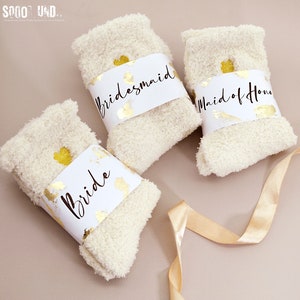 Bridesmaid Sock Gift, Wedding Bridal Party Fuzzy Sock Gift, Proposal ...