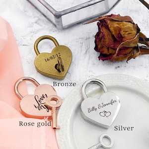 Wedding Lock, Padlock With Key, Heart Lock, Love Lock, Custom Lock ...