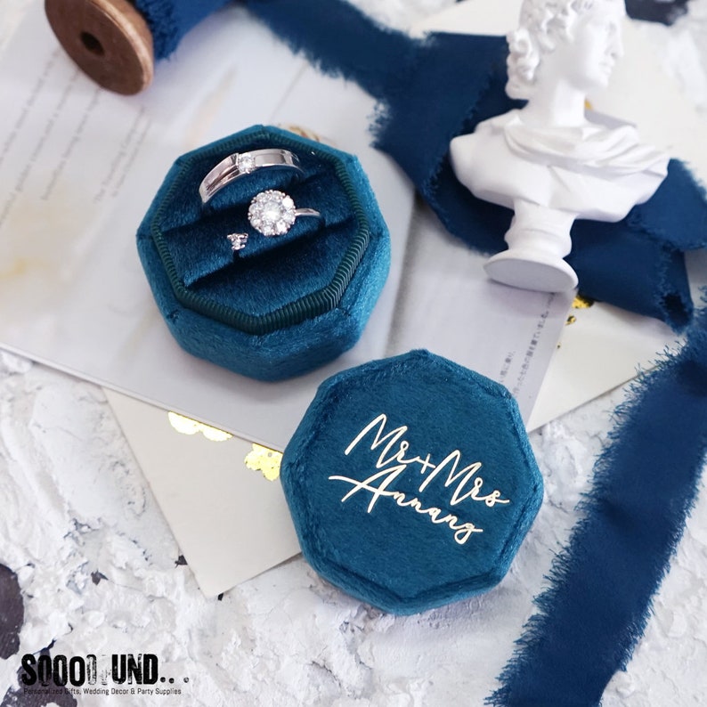 Velvet Ring Box Wedding Ring Box Ring Bearer Box Engagement - Etsy ...