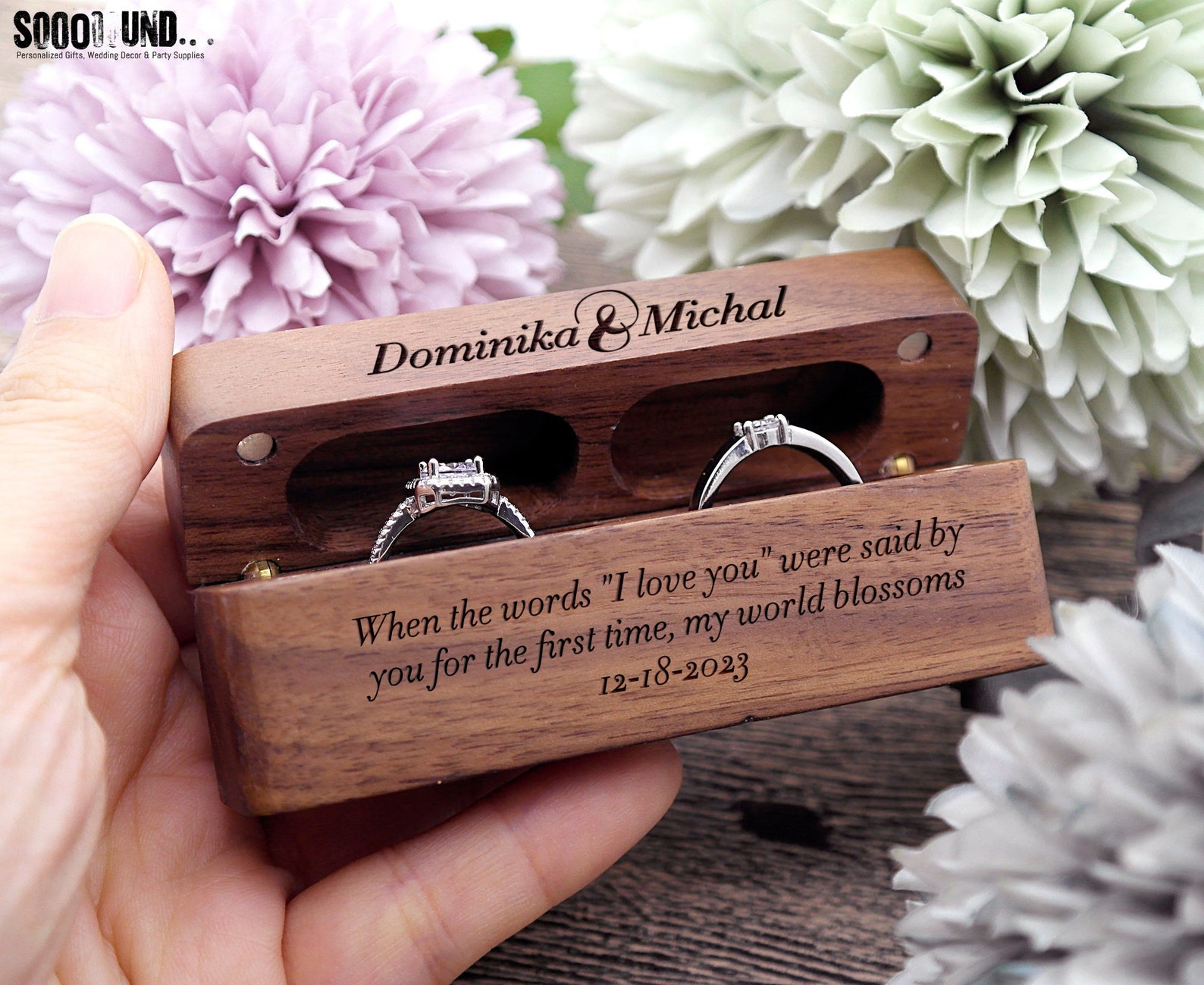 Ring Box Double Wedding Ring Box Engagement Ring Box Ring - Etsy