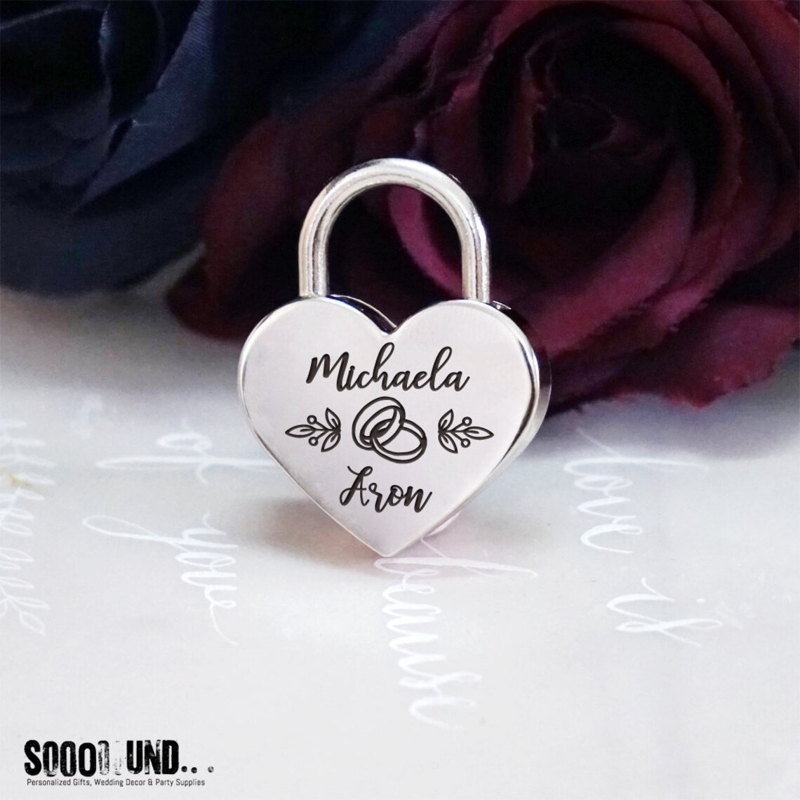 Wedding Lock Padlock With Key Heart Lock Love Lock Custom - Etsy