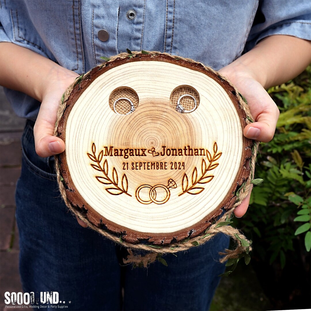 Tree Stump Wedding Ring Box, Tree Stump Ring Bearer Box, Double ...