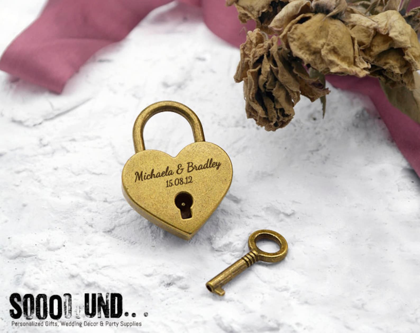 Wedding Lock Padlock With Key Heart Lock Love Lock Custom - Etsy