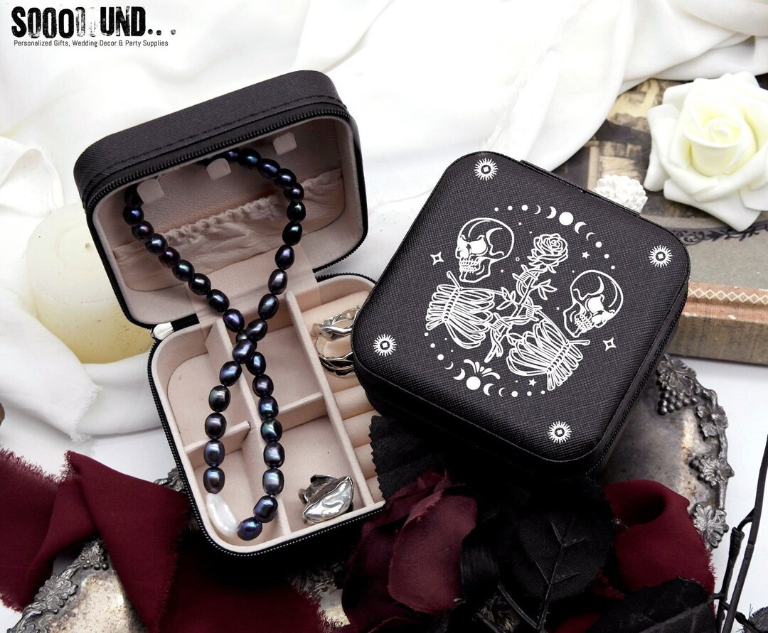 Gothic Halloween Jewelry Box, Gothic Skull Rose Jewelry Case ...