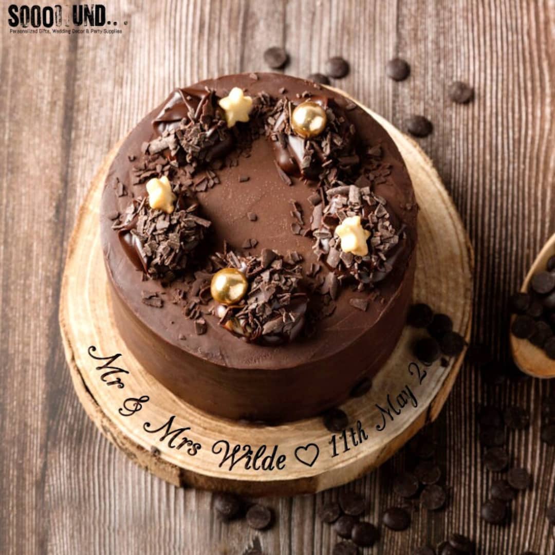 Personalised Rustic Log Cake Standengraved Wood Slices - Etsy