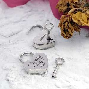 Wedding Lock, Padlock With Key, Heart Lock, Love Lock, Custom Lock ...